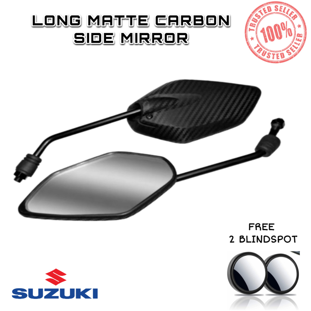 SUZUKI Raider R150 Fi - MOTORCYCLE SIDE MIRROR MATTE CARBON LONG STEM ...
