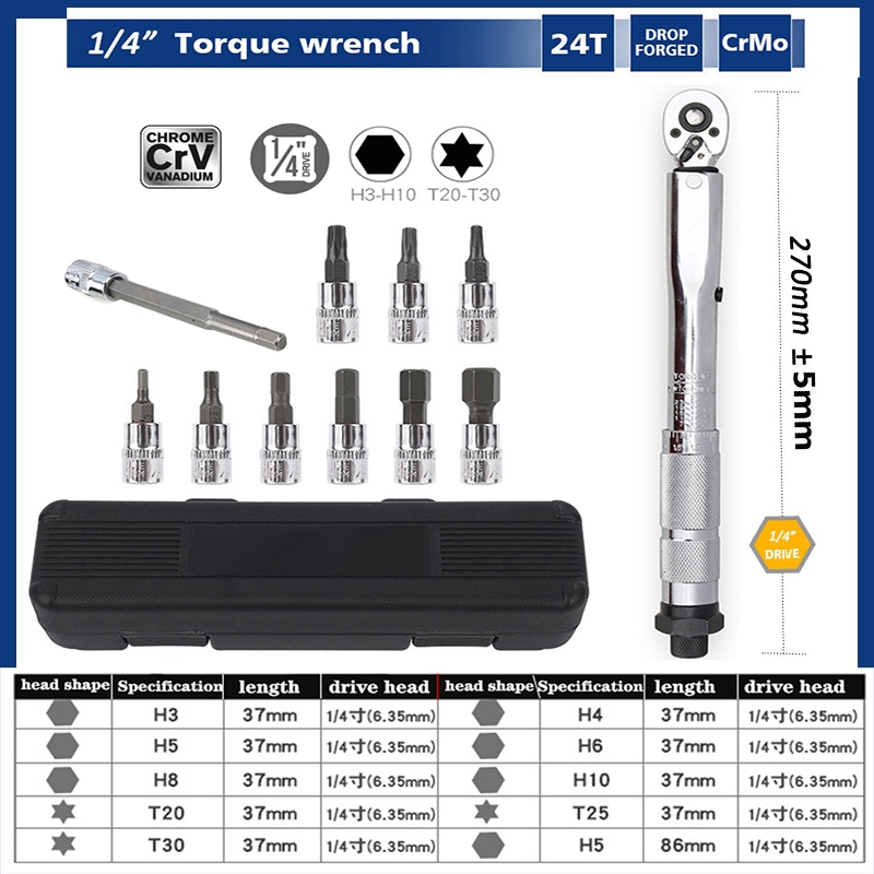 [Local Stock] 1/4" 5-25N.m Quick-release Torque Wrench High Precise ...