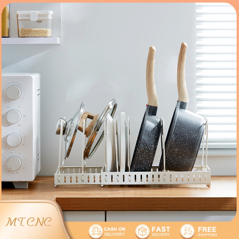 Telescopic Pot Lid Rack Simple Kitchen Countertop Storage Rack Scalable ...