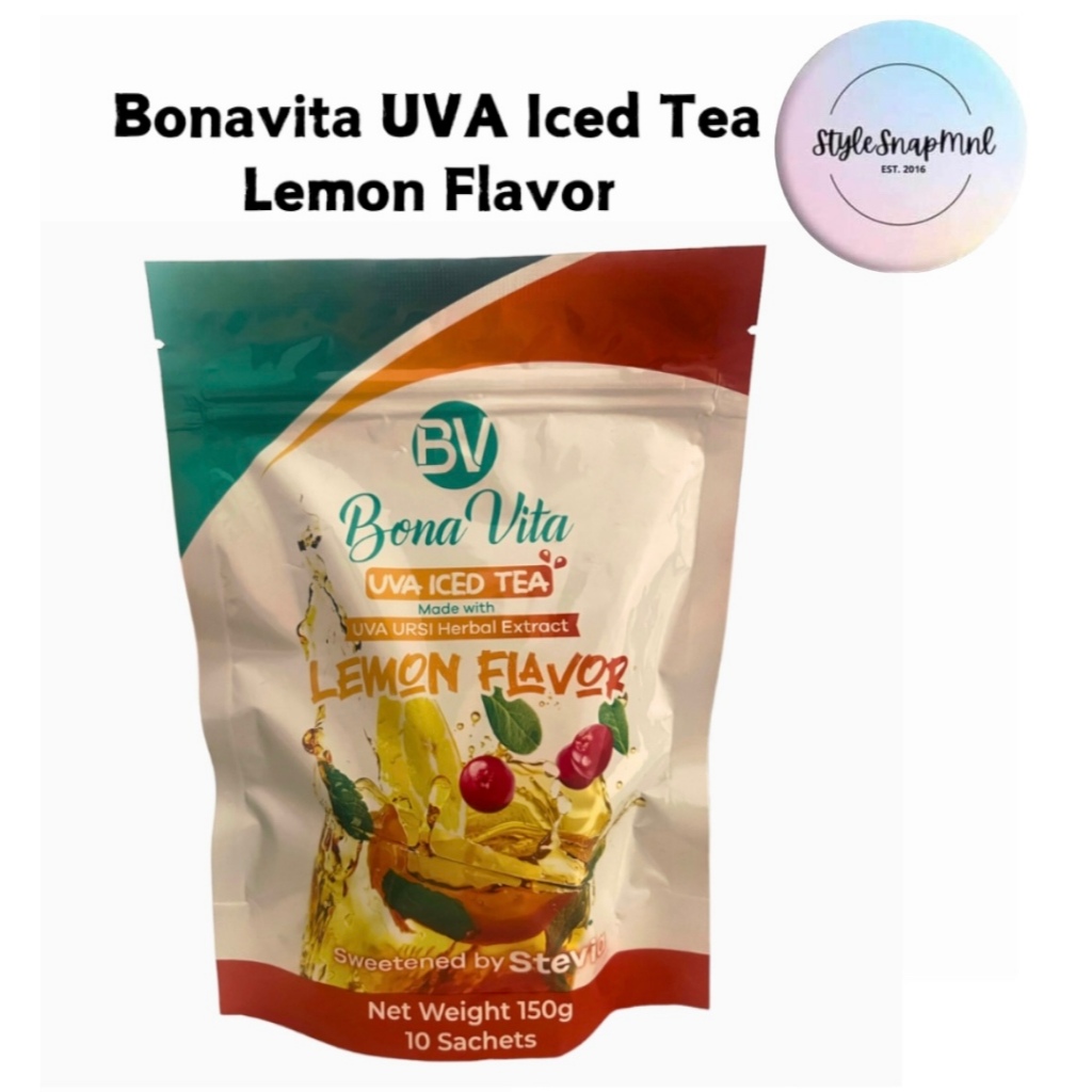 Bonavita UVA Iced Tea Lemon Flavor with Bearberry Extract (1 Pouch = 10 ...