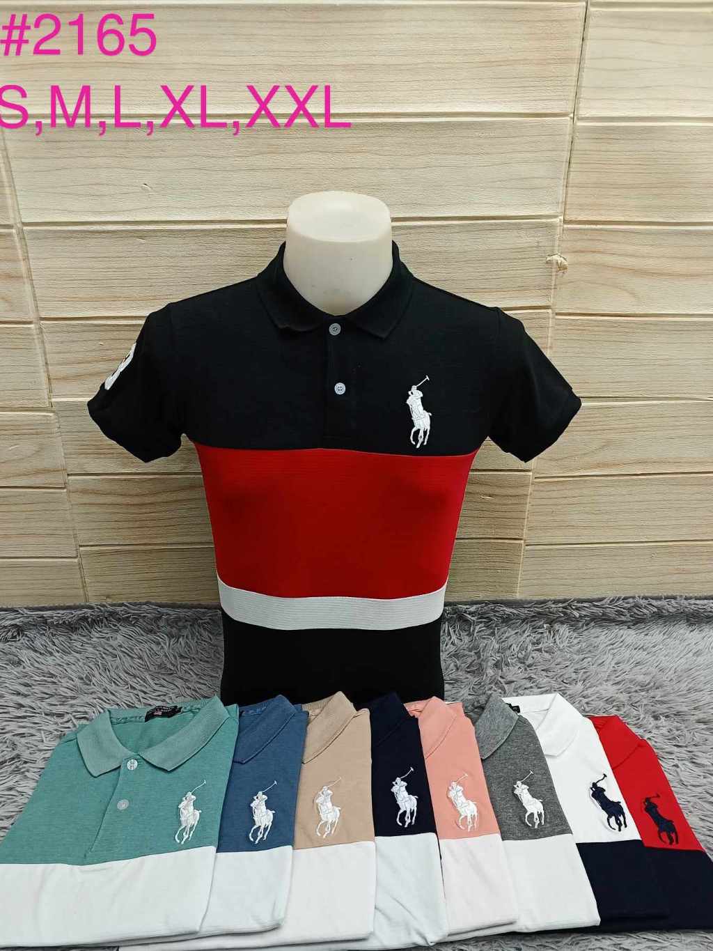Tricolor Polo Shirt for Men’s Short Sleeves Stretch cotton small to ...