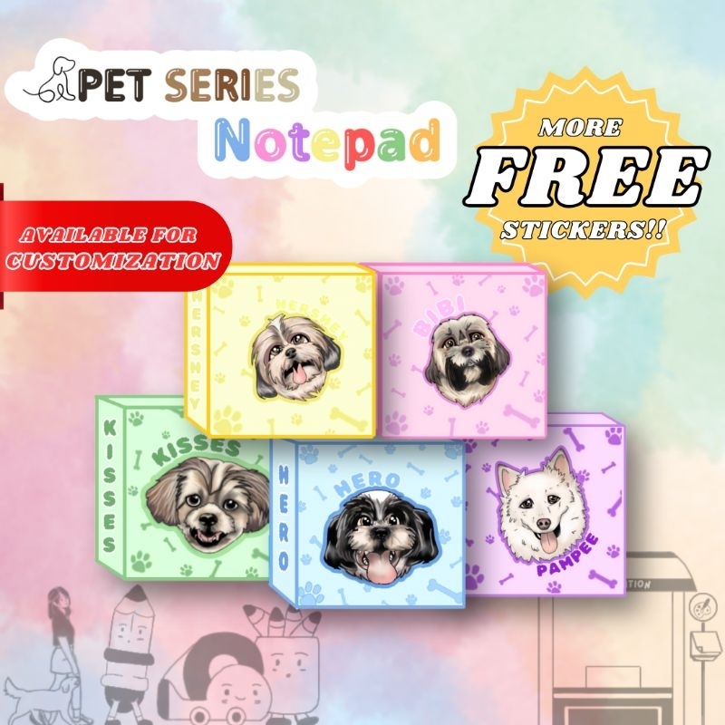 PERSONALIZED AND CUSTOMIZED CUTE DOG PORTRAIT OFFICE AND SCHOOL NOTEPAD ...