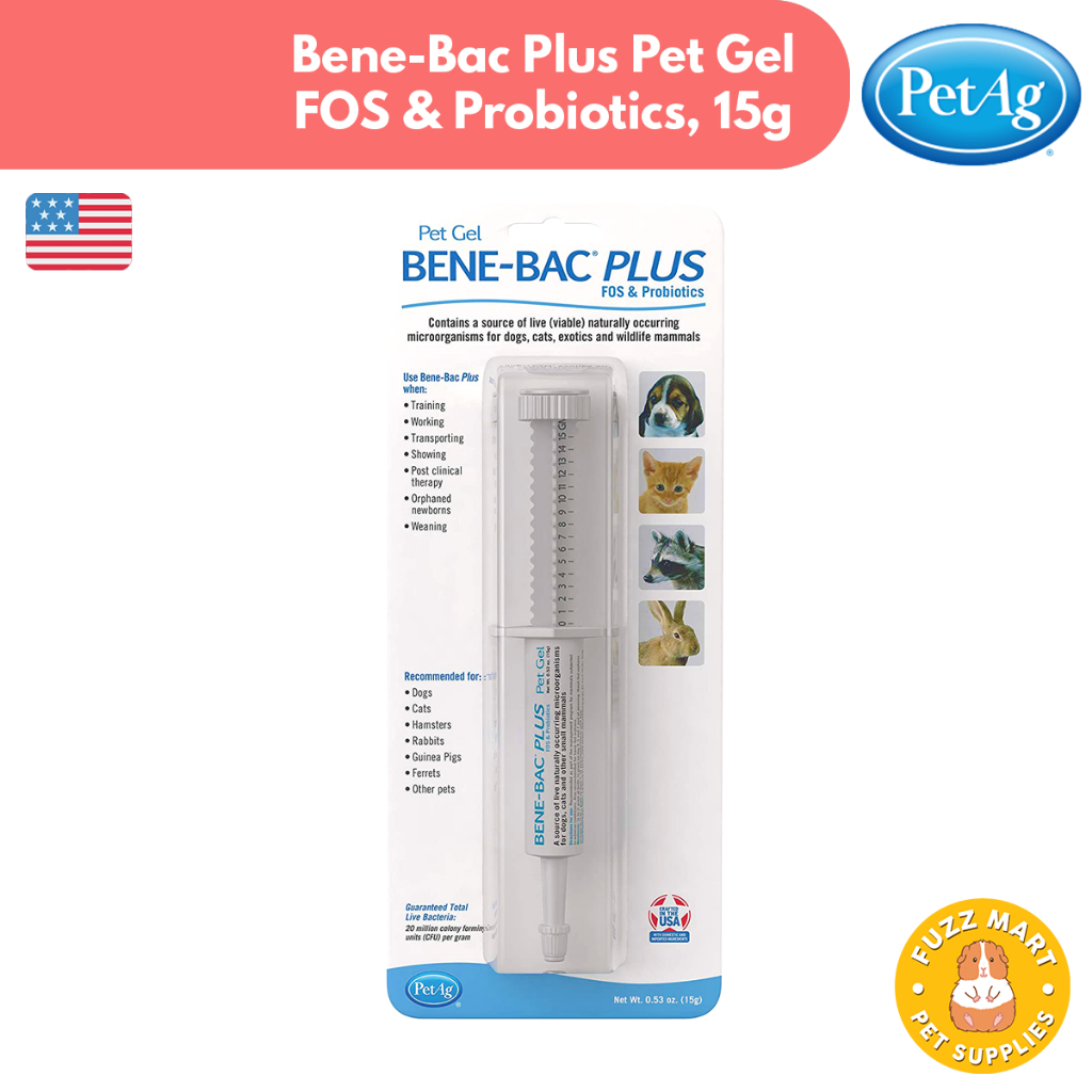 (05/2026) PetAg Bene-Bac Plus FOS & Probiotics Benebac Pet Gel (15g ...
