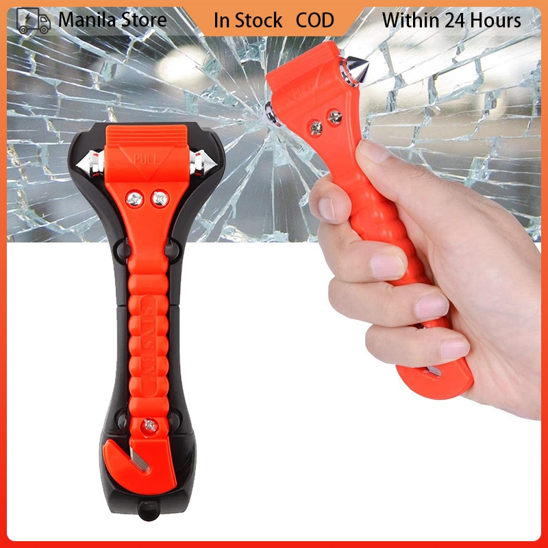 2In1 Car Emergency Safety Hammer Escape Window Glass Breaker Seat Belt Cutter Survival Life ...