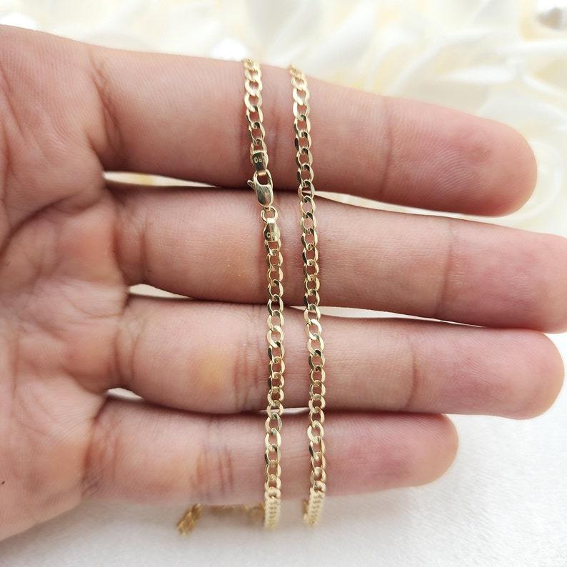 18k Saudi gold necklace, Cuban Chain, Perfect Gift For Men And Women 20 ...