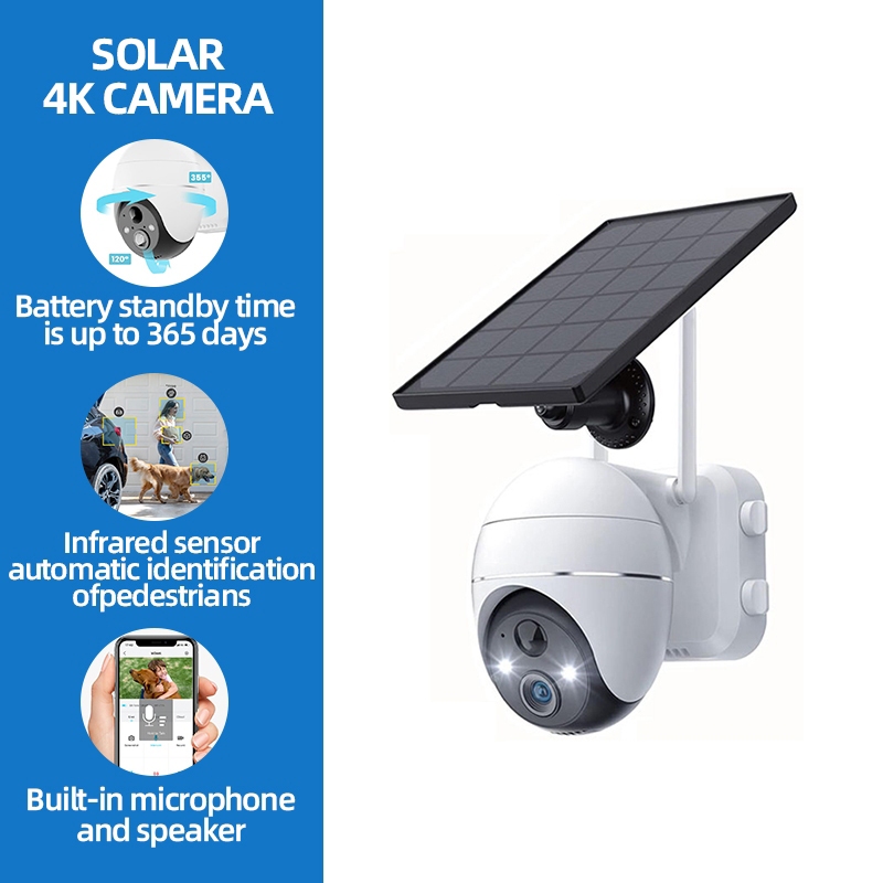 Solar CCTV Camera WIFI 360 Outdoor CCTV Camera Solar Power Wireless IP ...
