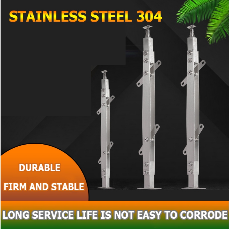 1UNIT Stainless Glass Post Railings Post King Post Glass Clamp ...
