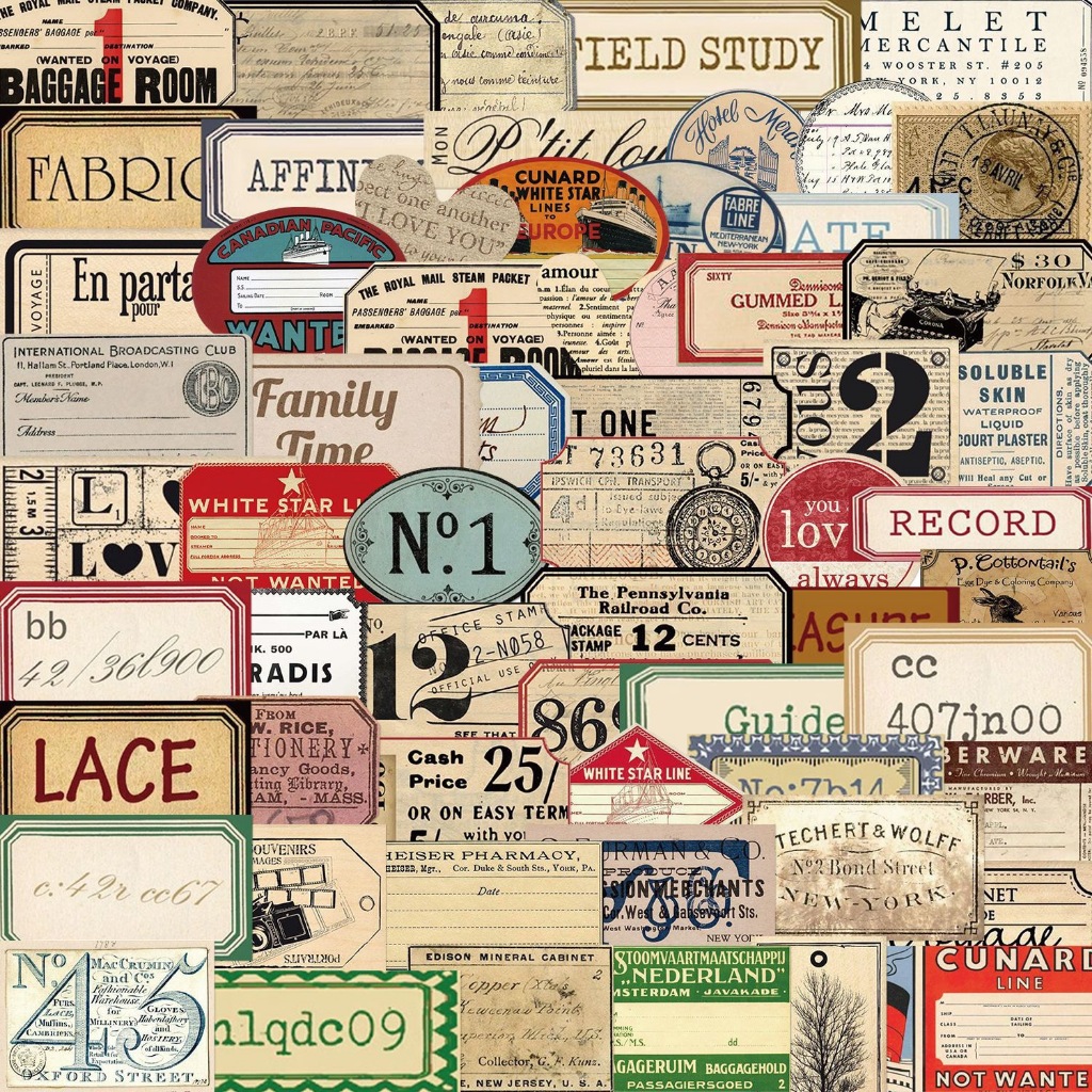 60pcs inspiration retro English DIY Label Stickers Decals wateproof ...