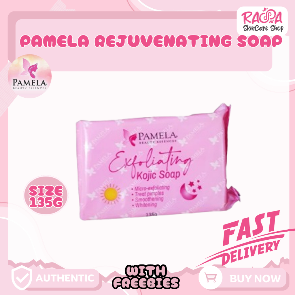 PAMELA REJUVENATING KOJIC SOAP 135g PEELING WHITENING SOAP WITH SPECIAL ...