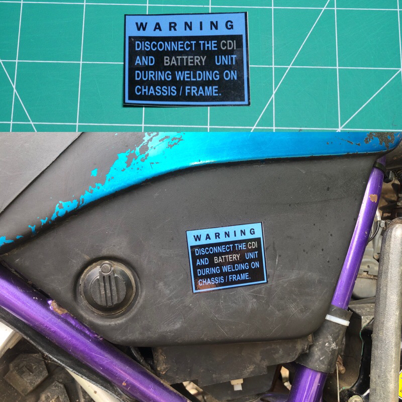 yamaha dt125 battery warning sticker | Shopee Philippines