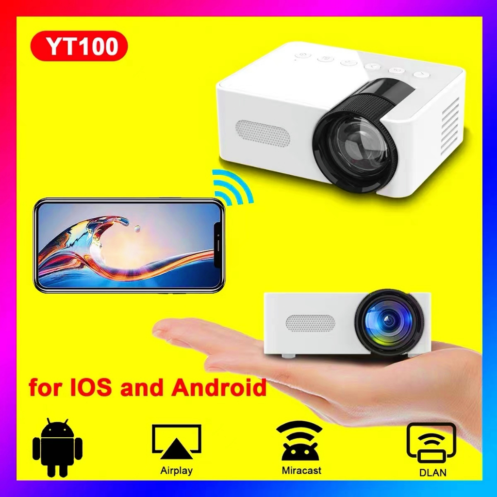 Mini Projector Full HD 1080P Wireless Same Screen Portable home theater ...