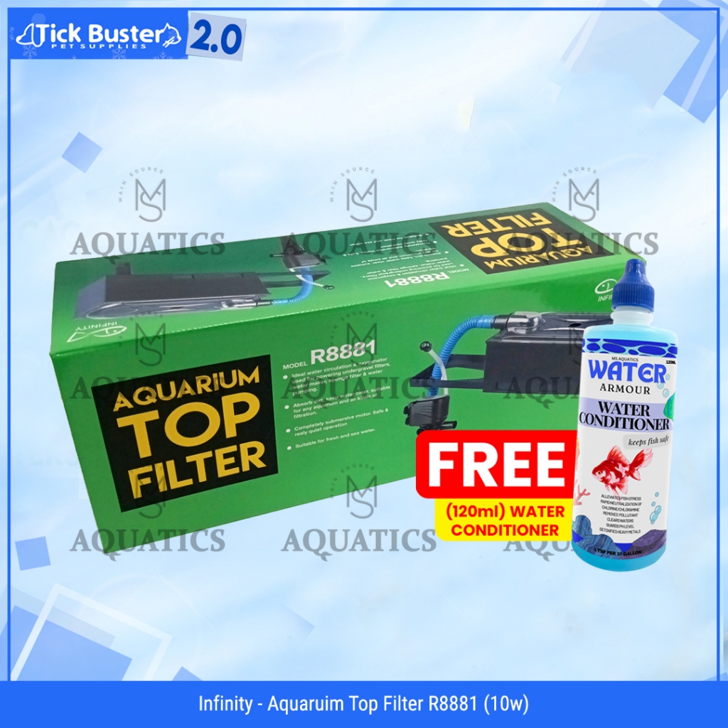 TBS2.0-MS AQUATICS INFINITY AQUARIUM TOP FILTER (R8881) with FREE Water ...