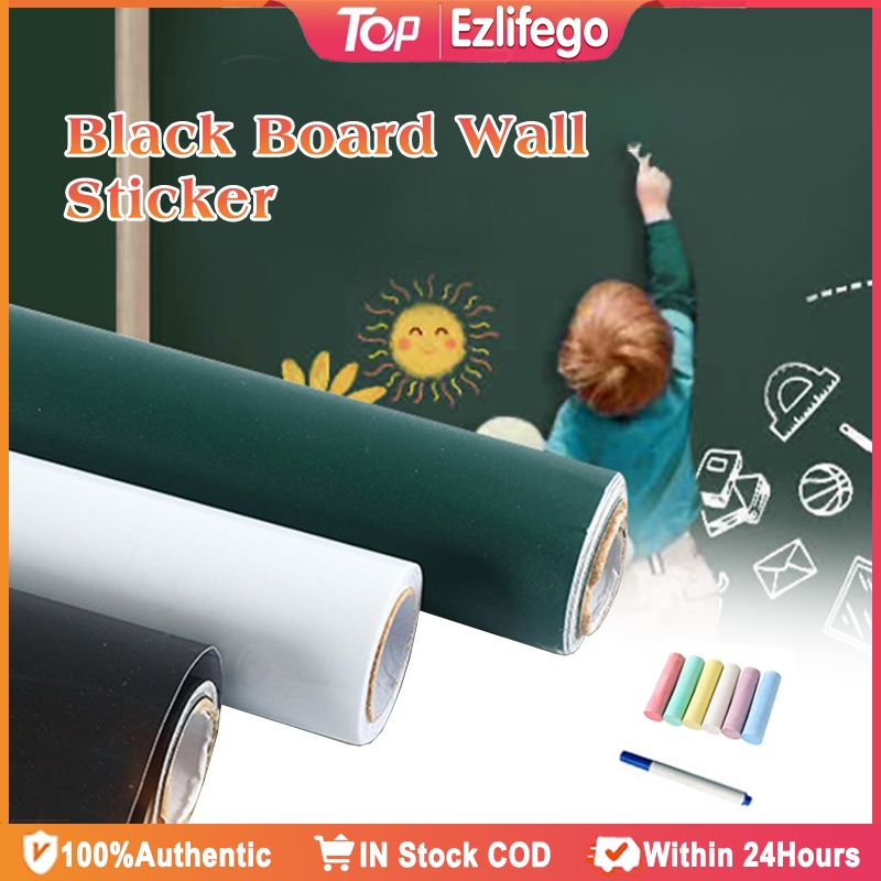 45x100cm Black Board Wall Sticker Blackboard Vinyl Paper Removable ...