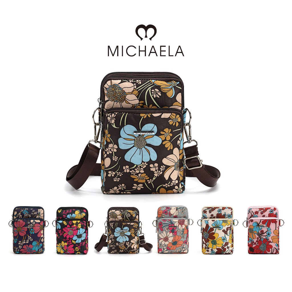 MICHAELA Sling Bag for Women Floral Re-Nylon Mini Crossbody Phone Purse ...