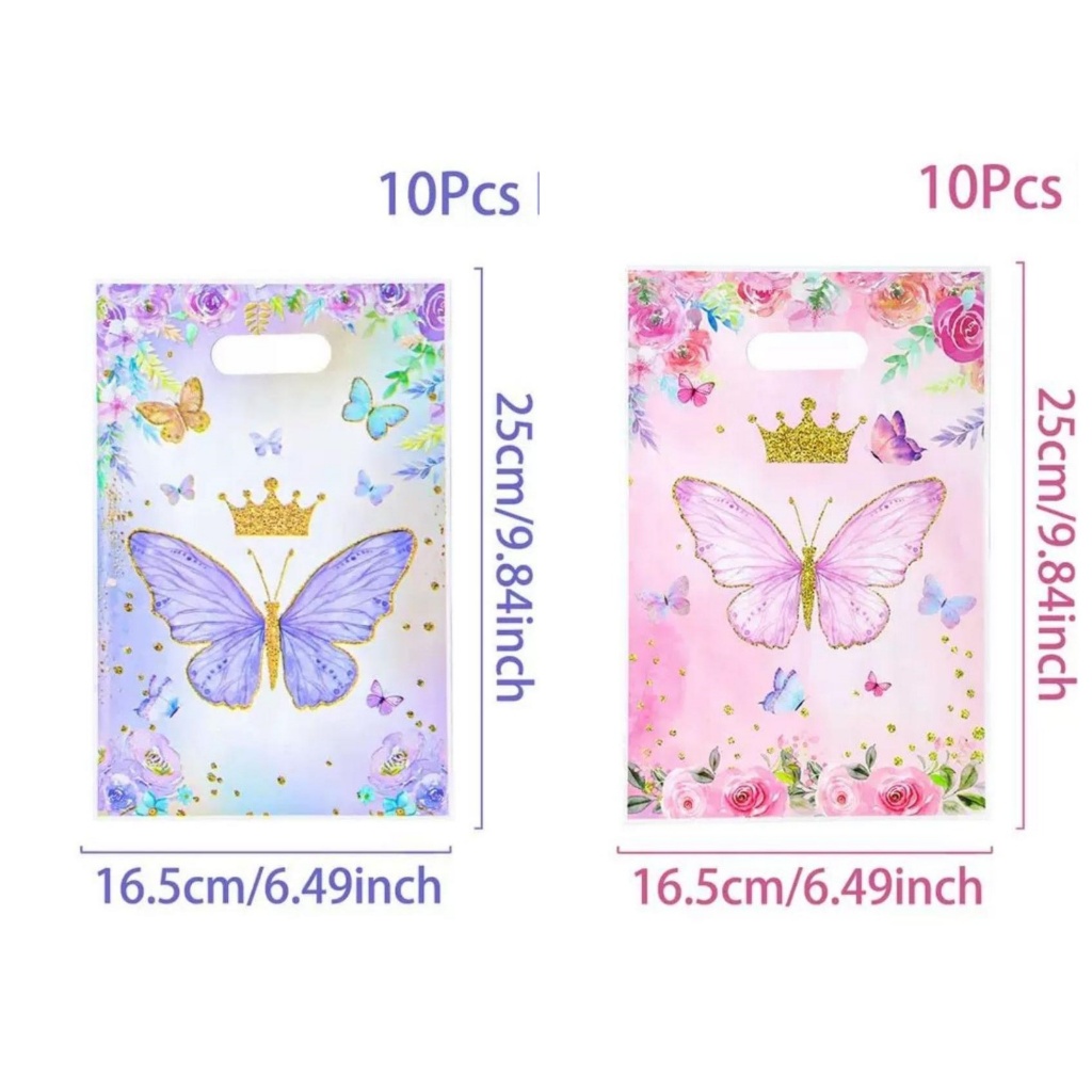 10Pcs/Pack Butterfly Loot Bag Plastic Bag Gift Bag For Birthday Party ...