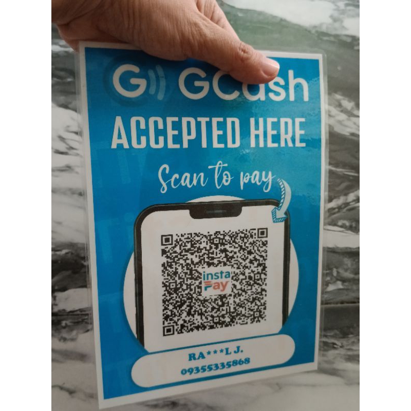 LAMINATED SIGNAGES A4/5R size Gcash qr, Gcash load, Gcash in/out, Gcash ...