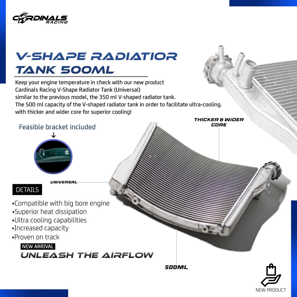 CARDINALS RACING V-SHAPE RADIATOR (UNIVERSAL) | Shopee Philippines