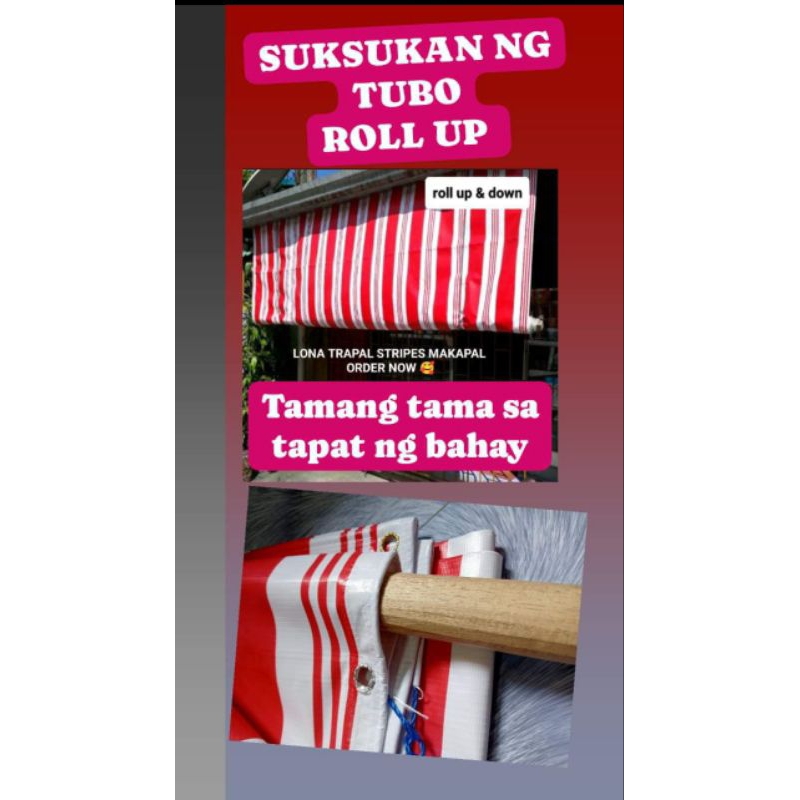 LONA TRAPAL STRIPES ROLL UP & DOWN mkapal quality my free Tali na ...