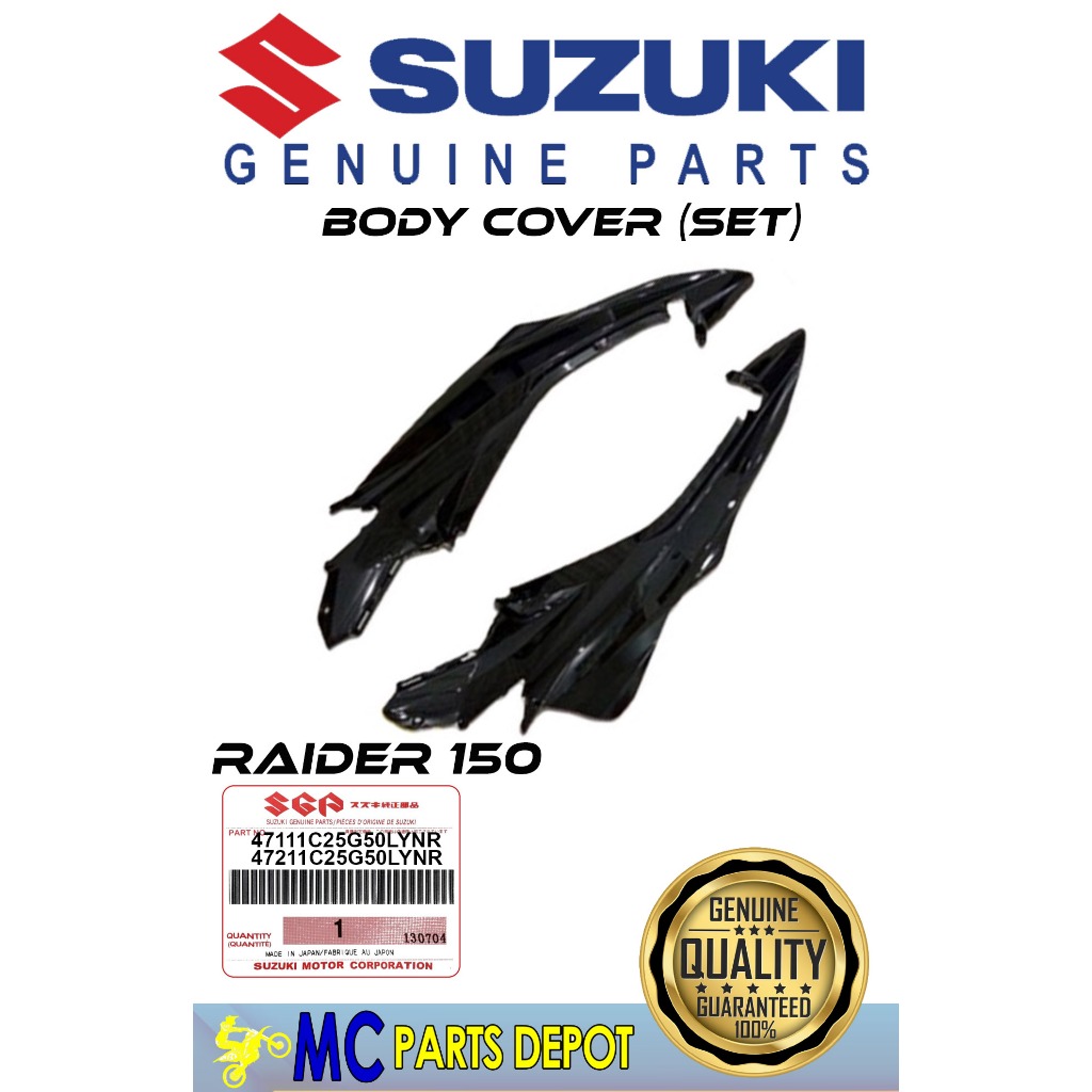 SUZUKI GENUINE BODY COVER FOR RAIDER 150 REBORN BLACK/BLUE/GRAY ( SET ...