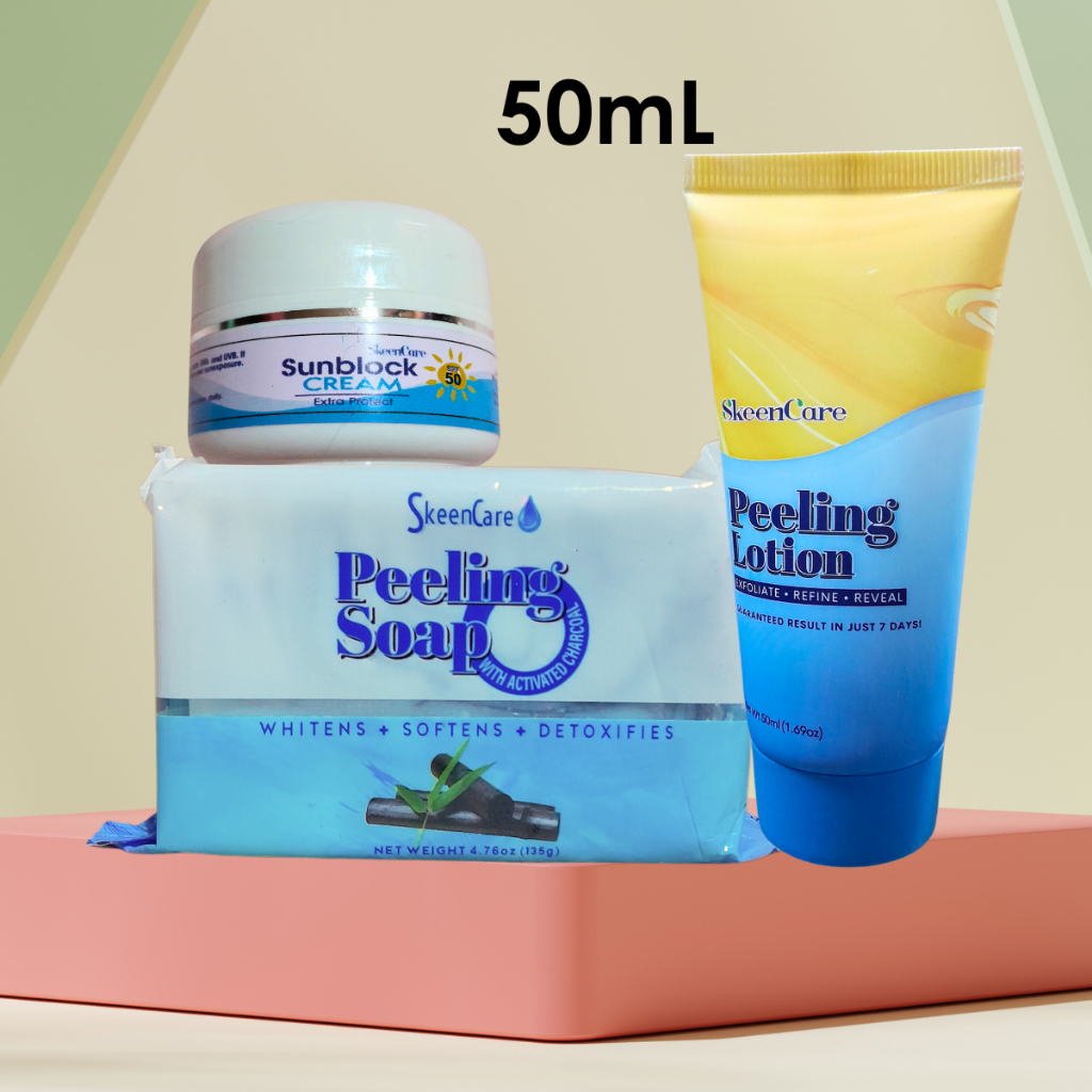 SkeenCare Trio: Peeling Lotion 50ml, Sunblock Cream 10g SPF50, and Charcoal Soap 135g | Shopee ...