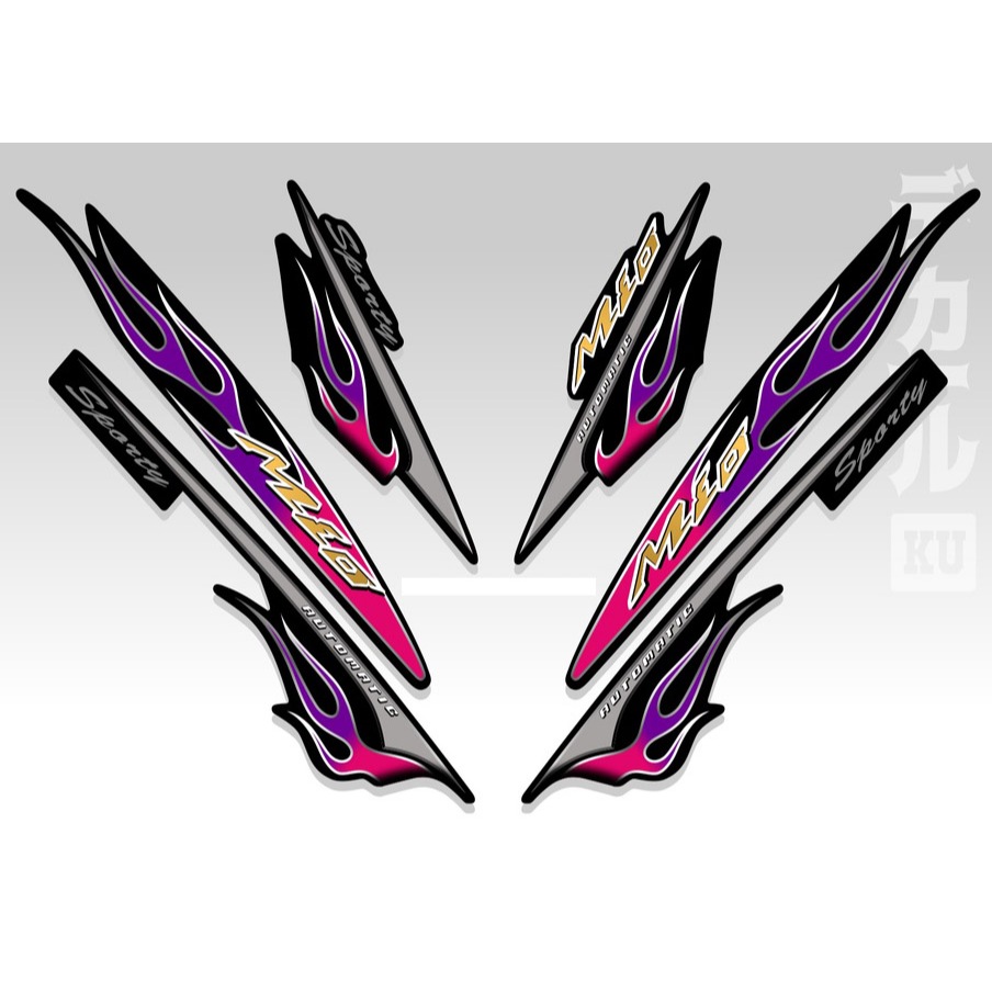 YAMAHA MIO FLAME INDO DECALS with freebies | Shopee Philippines