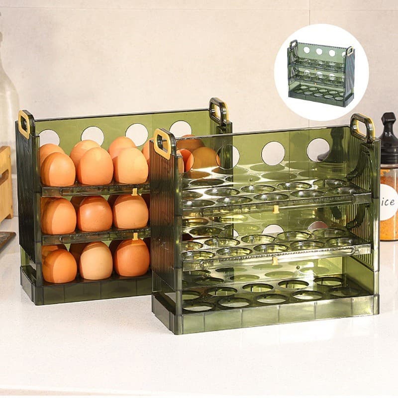 30 Grid Egg Tray Refrigerator Egg Storage Box 3 Layer Egg Container ...