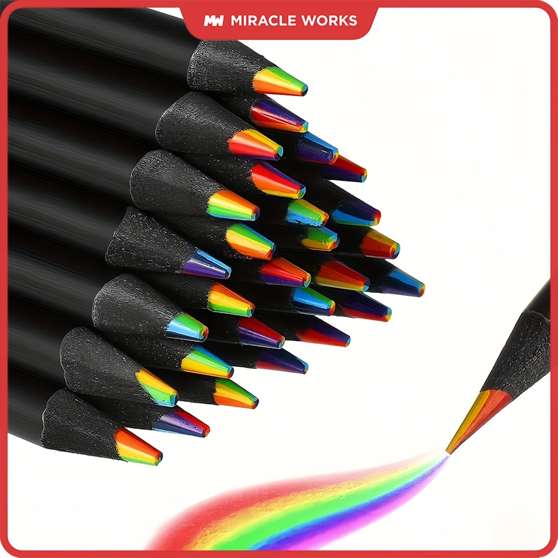 MW 10pcs 7in1 Color Rainbow Pencil Multicolor Pencils | Shopee Philippines