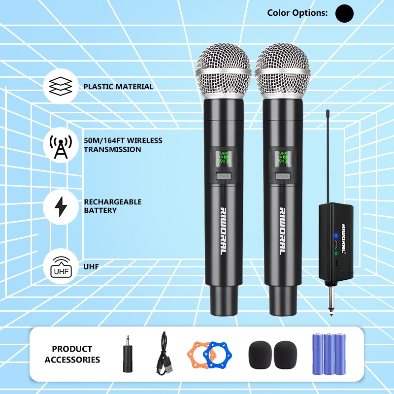 Wireless Microphone 18650-1200mah Rechargeable Microphone Working Range ...