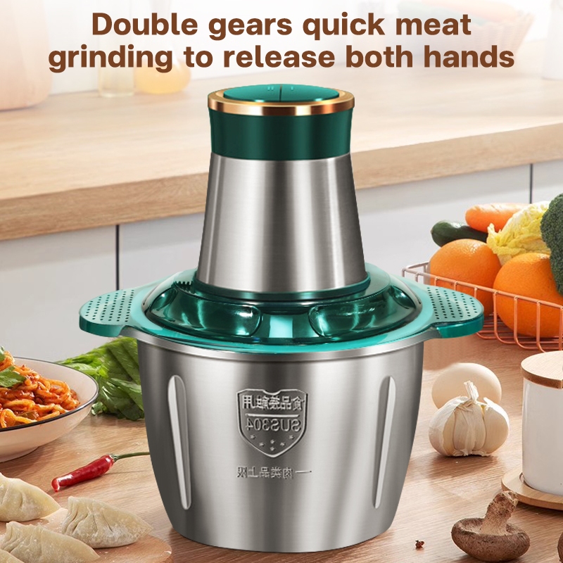 3L Meat Grinder Multi Function blender Electric Food Chopper Stainless Steel Food Processor ...