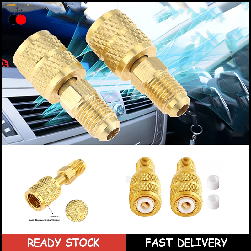 2PCS AC Refrigerant Adapter R410/R32/R22 Straight Swivel Adapter Air ...