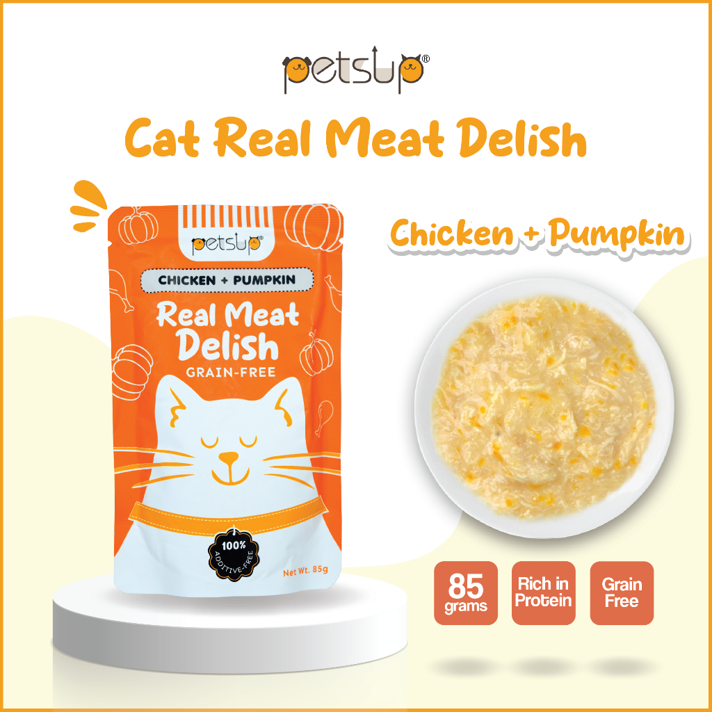 Petsup Cat Wet Food Real Meat Delish 85g Chicken Pumpkin Flavor ...