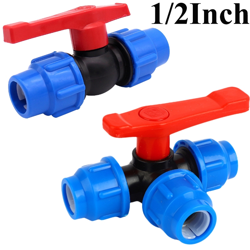 20mm Water Pipe Switch Value Plastic PE Tube Quick Valve 3-way ...
