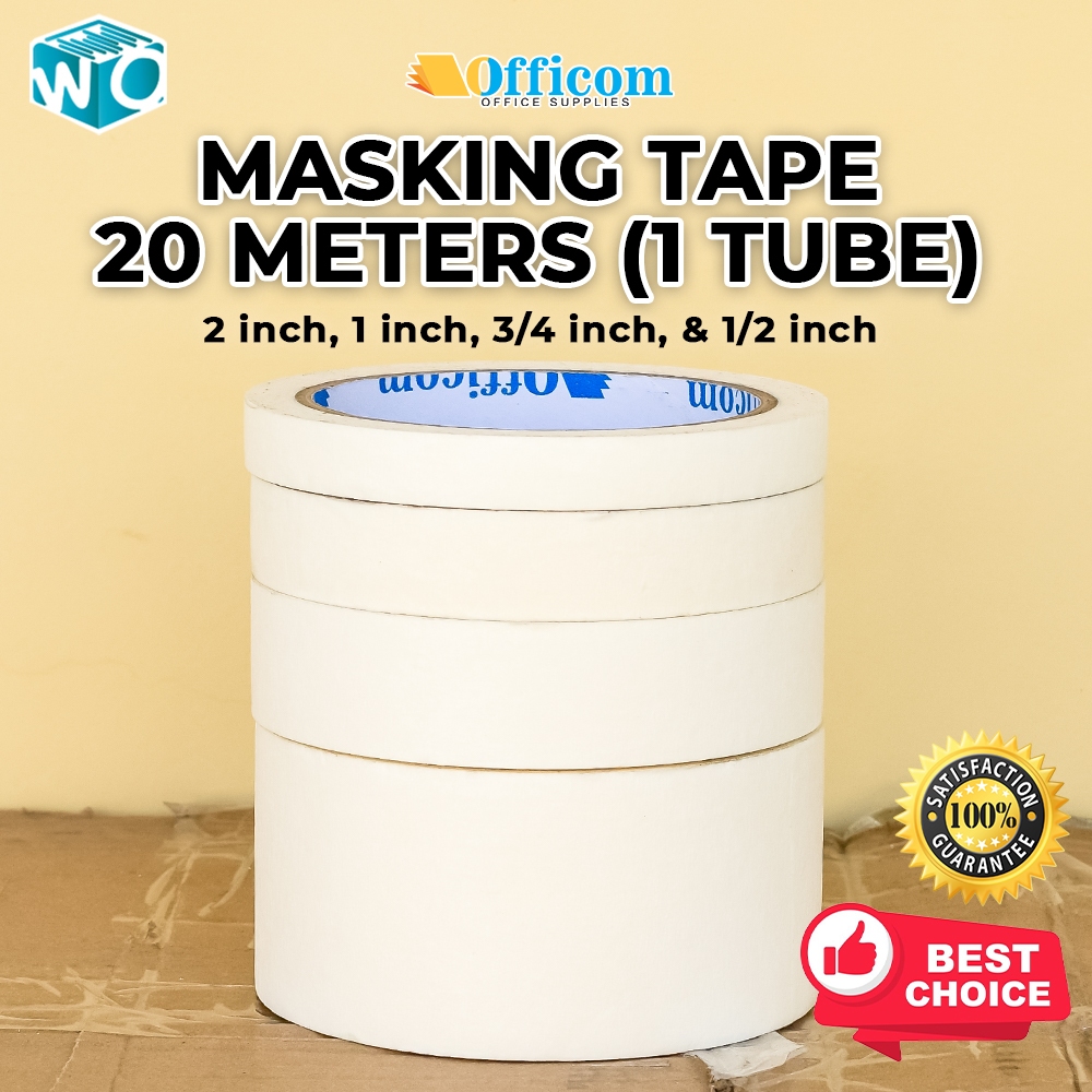 Masking Tape (1 Tube) Paper Tape 2 inch | 1 inch | 3/4 inch | 1/2 inch ...