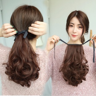 Chemical fiber women's mid-length lace-up pear flower roll realistic ...