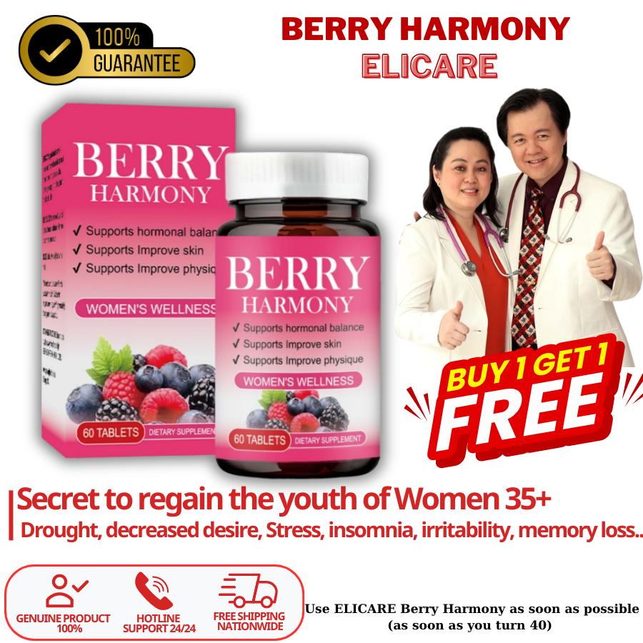 ELICARE BERRY HARMONY for Hormonal Balance Womens Wellness 60 Tablets Improve Skin Improve ...