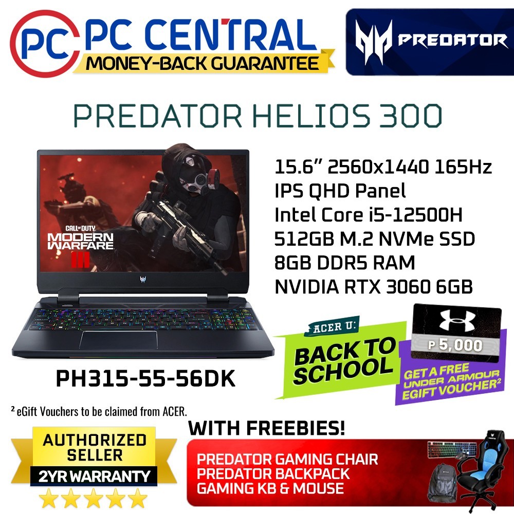 Acer Predator Helios 300 56DK (Ph315-55-56DK)Gaming Laptop Intel Core ...