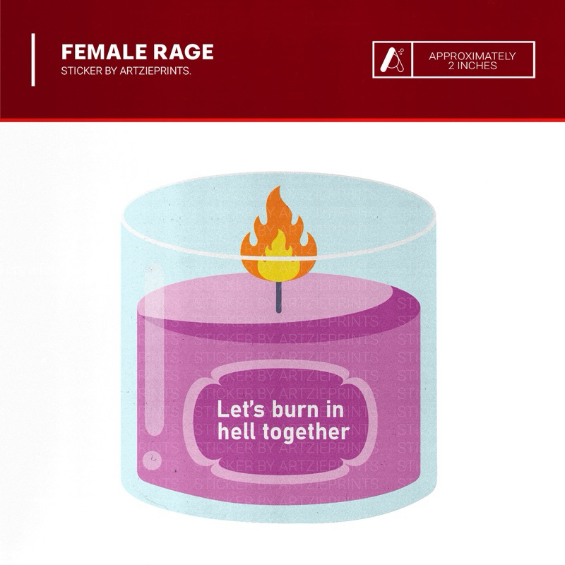 Female Rage Statement Stickers | Matte Laminated Waterproof | For ...