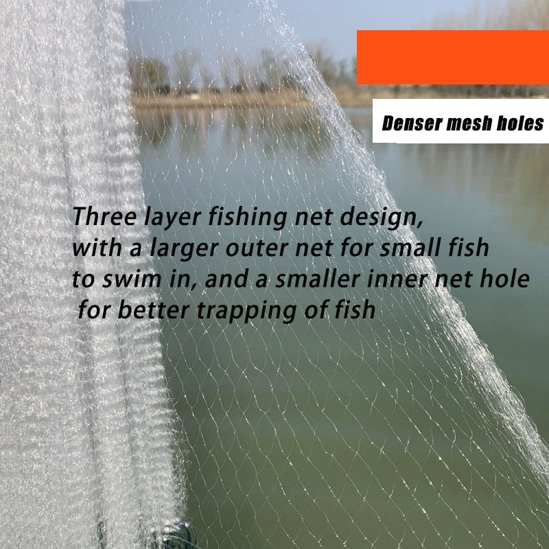 100M Fishing Net White Nylon Fishing Net Three Layer Floating Net ...