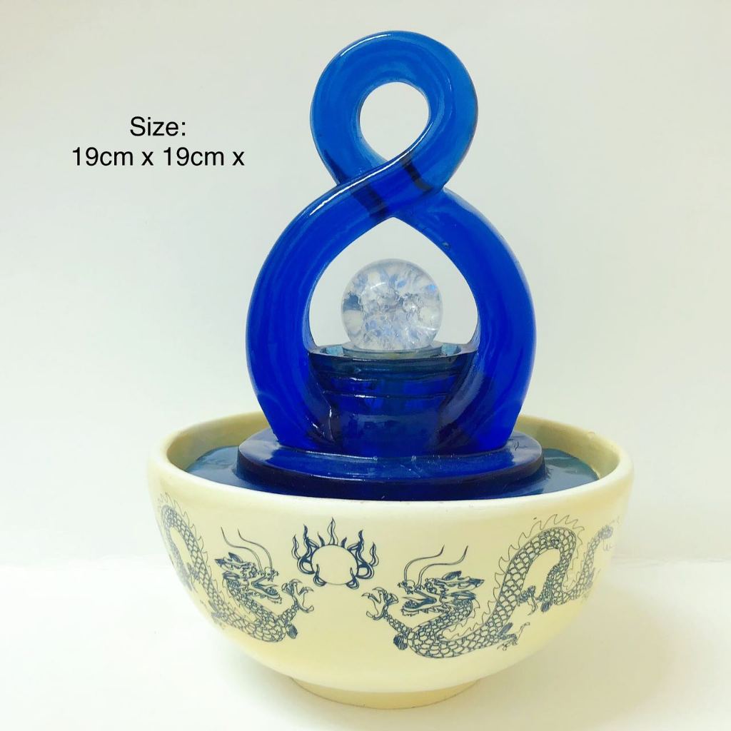 Blue Lucky Figure 8 Water Feature / Fountain for Prosperity | Shopee ...
