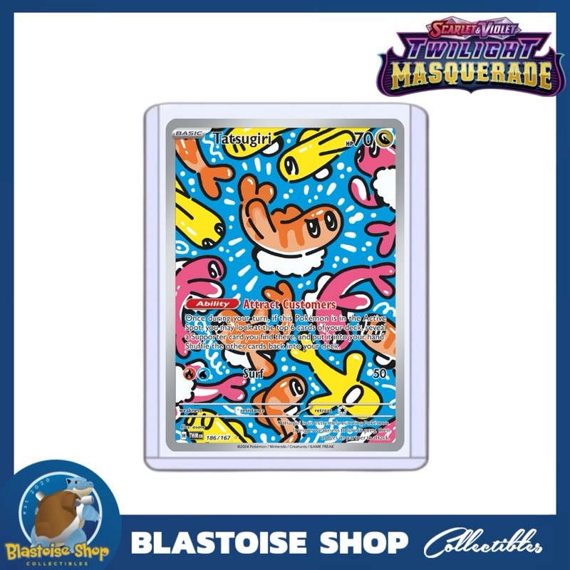[EN] Pokemon Twilight Masquerade Tatsugiri IR Illustration Rare 186/167 Trading Card | Shopee ...