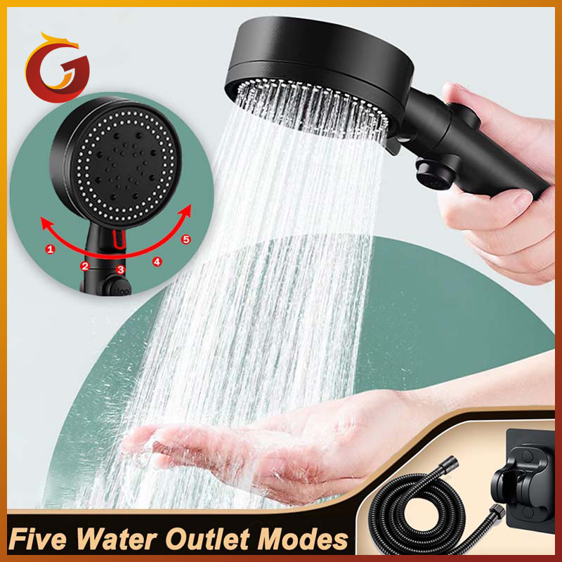 3 in 1 Shower Head Set 5-speed Booster Shower with Hose Portable ...