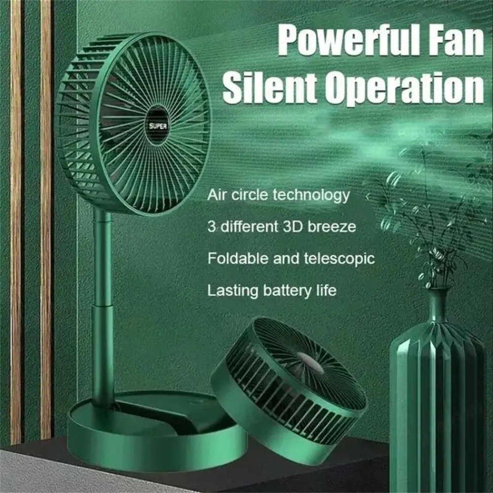 Desk Electric Fan Small folding fan with USB charging retractable 3 ...