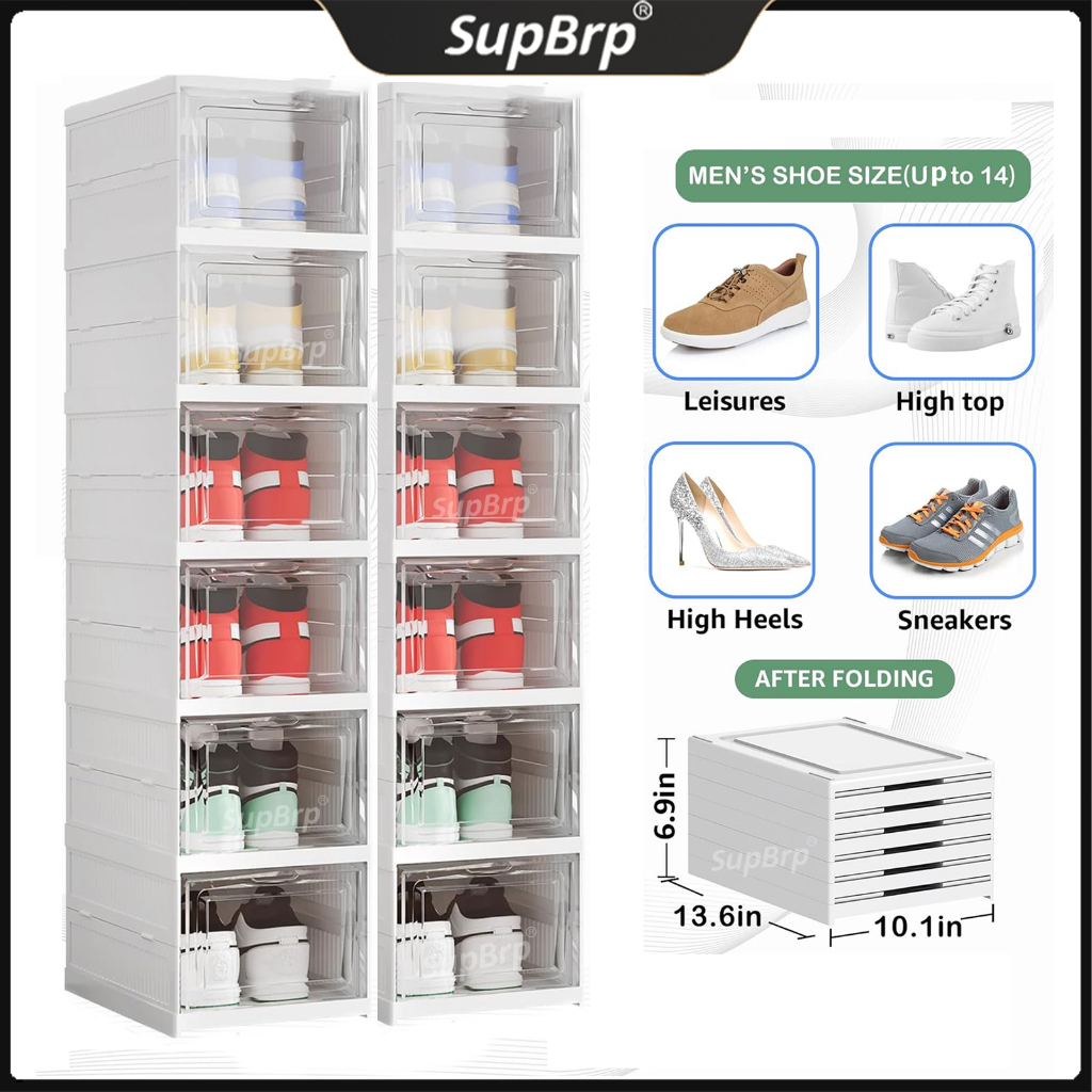 Foldable Shoe Box Shoe Rack Organizer shoe storage shoe cabinet Dust ...