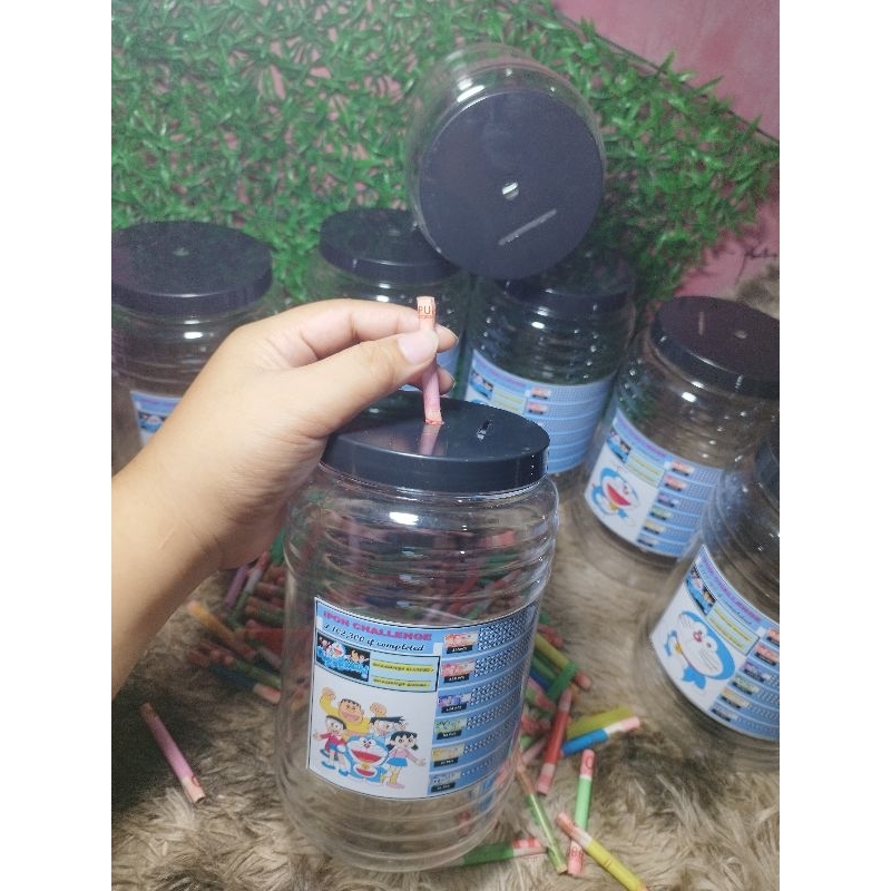 Doremon IPON CHALLENGE transparent clear plastic jar alkansya 2L new ...