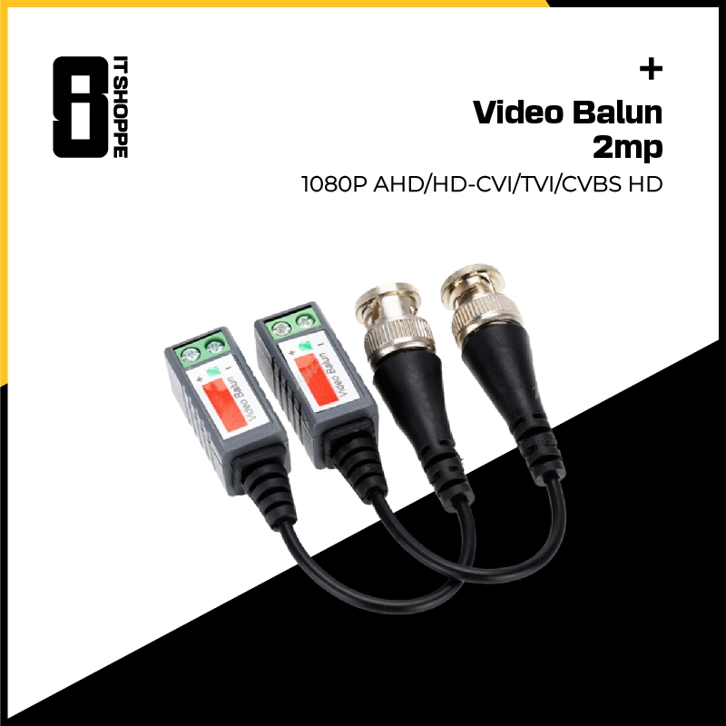 2mp 8mp video Balun Clip Type 1 Pair Passive Video Balun CCTV UTP Cat-5 BNC Connector | Shopee ...