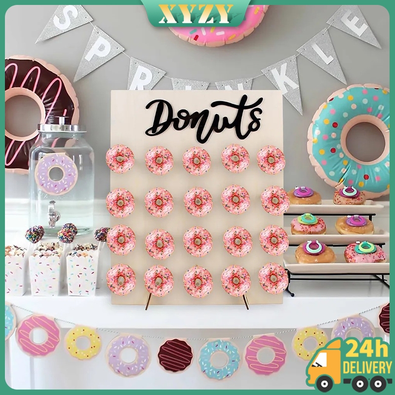 Wooden Donuts Wall Display Stand Sweets Doughnut Rack Decoration Donut ...