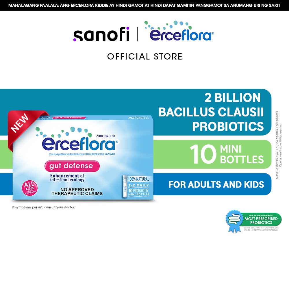 Erceflora Gut Defense Probiotic Supplement 10 Mini Bottles x 5ml - For ...