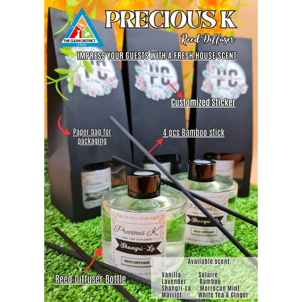 PK PRECIOUS K REED DIFFUSER SET 150ML (THE CLEAN DISTRICT) | Shopee Philippines