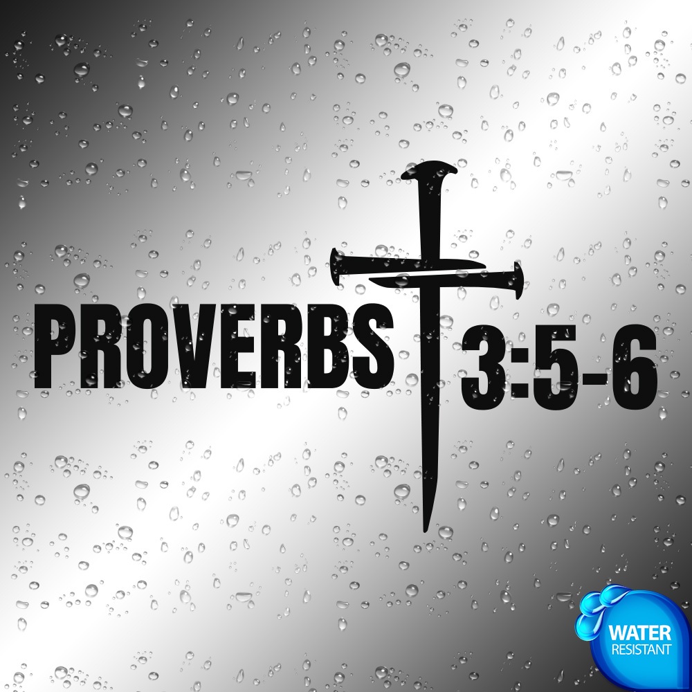 Proverbs 3:5-6 Cross Sticker | Jesus Bible Verse | Car sticker | Cut ...