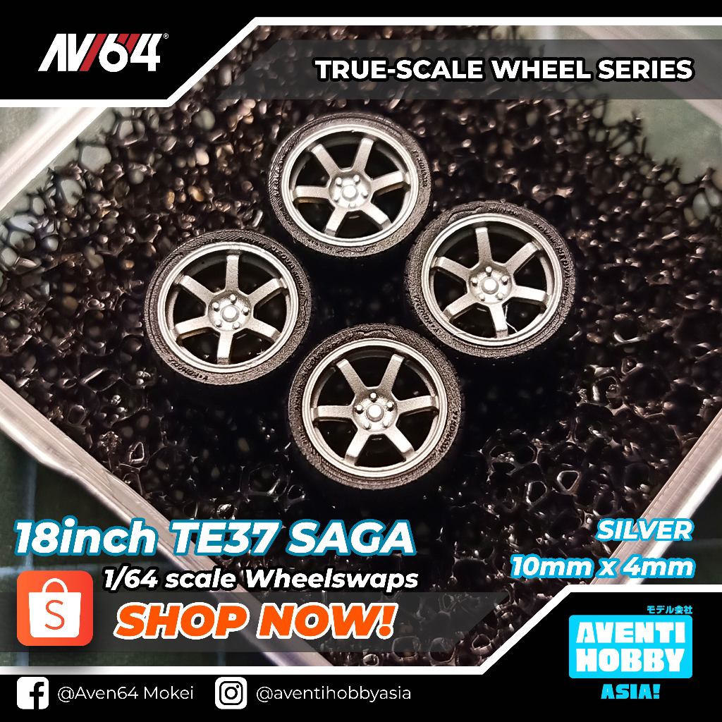 1/64 Wheelswap TE37 SAGA SILVER ( 10mm x 4mm ) | Shopee Philippines